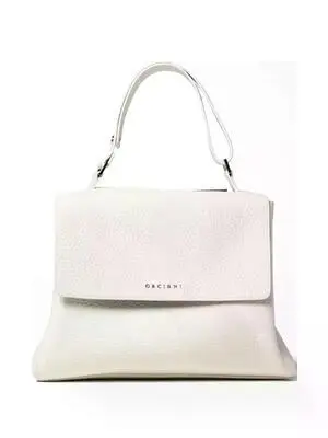 ORTIGNI Medium Sveva Soft Leather Shoulder Bag - White