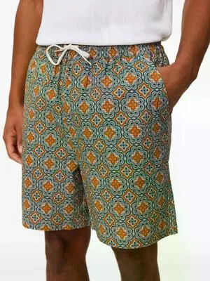 LES DEUX Harry Arabesque Drawstring Shorts