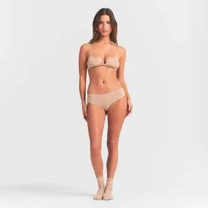 SKIMS Everyday Cotton Triangle Bralette - Clay Heather