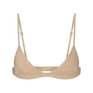 SKIMS Everyday Cotton Triangle Bralette - Clay Heather