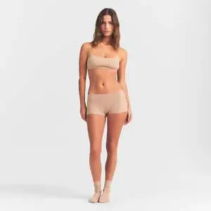 SKIMS Everyday Cotton Scoop Bralette - Clay Heather