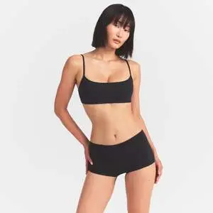 SKIMS Everyday Cotton Scoop Bralette - Onyx