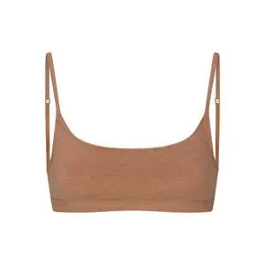 SKIMS Everyday Cotton Scoop Bralette - Sienna Heather