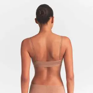 SKIMS Everyday Cotton Scoop Bralette - Sienna Heather