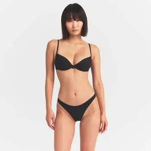 SKIMS Everyday Cotton Unlined Demi Bra - Onyx