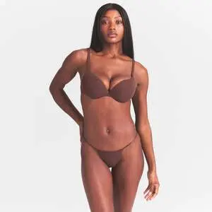 SKIMS Everyday Cotton String Thong - Cocoa Heather