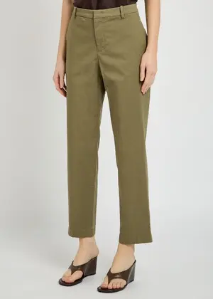 Vince Straight-leg Stretch-cotton Trousers