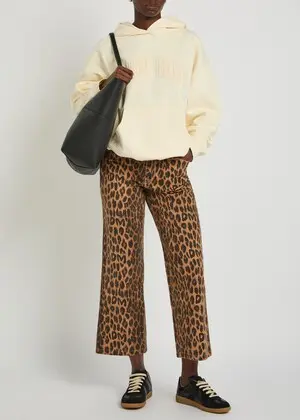 ANINE BING Harvey Hooded Cotton Sweatshirt - Yellow