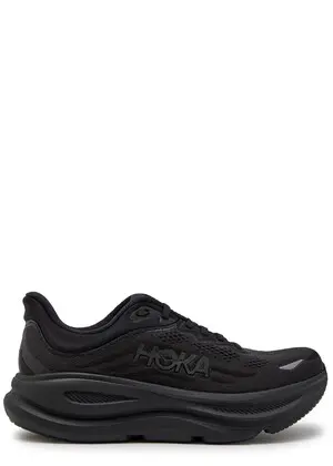 HOKA® Bondi 9 Jacquard Mesh-knit Sneakers - Black