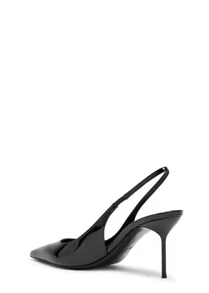 Paris Texas Lidia 70 Patent Leather Slingback Pumps - Black