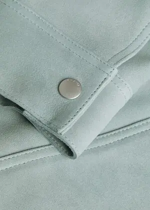 FRAME Suede Trucker Jacket - Light Blue