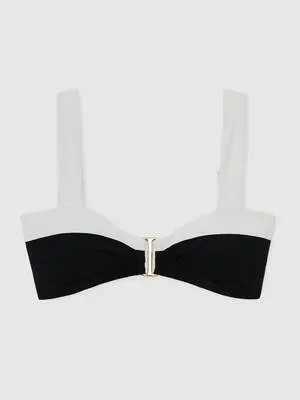 REISS Abby Colour-block Bikini Top