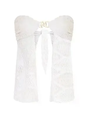 AMIR SLAMA Metal Detail Bandeau Top - White