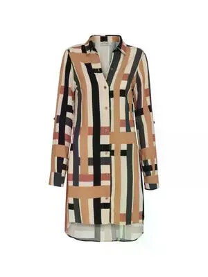 AMIR SLAMA Striped Button Down Shirt Dress