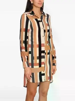 AMIR SLAMA Striped Button Down Shirt Dress