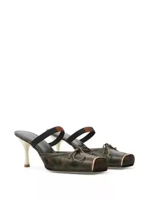 MAISON MARGIELA Square Toe Leather Ballerina Mules