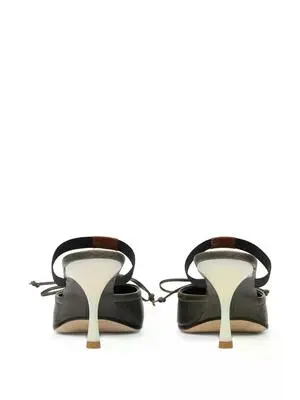 MAISON MARGIELA Square Toe Leather Ballerina Mules