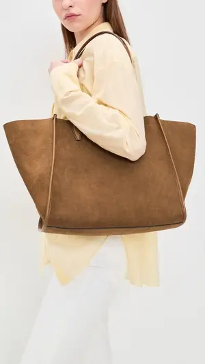 Madewell The Lexington Suede Tote - Aged Cognac