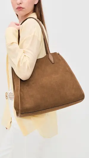 Madewell The Lexington Suede Tote - Aged Cognac