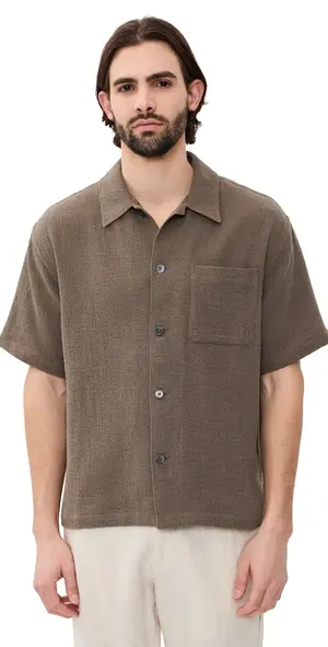 FRAME Open Weave Shirt - Warm Grey
