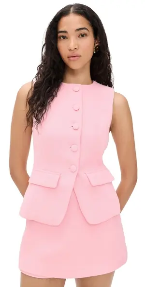 Endless Rose Vest Skort Romper - Pink