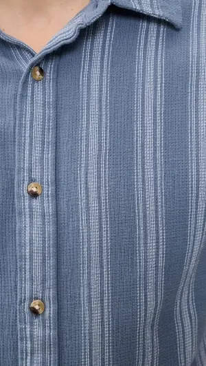 FAIR HARBOR Oasis Textured Shirt - Maritime Stripe