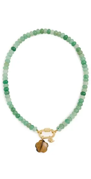Madewell Beaded Snail Carabiner Necklace - Antique Jade