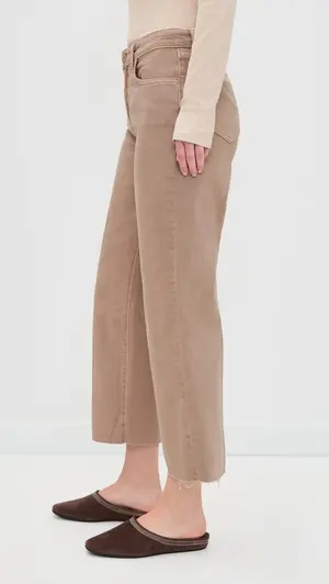 L'Agence Wanda Crop Wide-leg Jeans - Biscuit