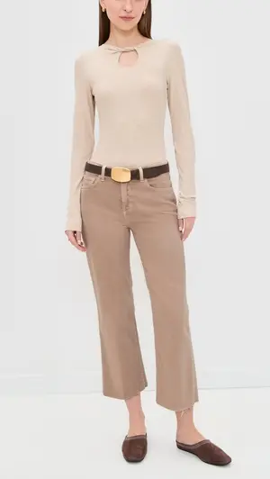 L'Agence Wanda Crop Wide-leg Jeans - Biscuit