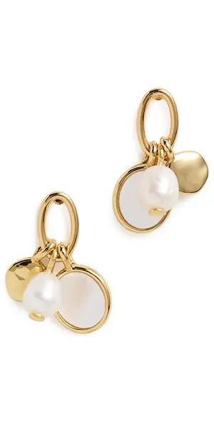 Madewell Freshwater Pearl Cluster Drop Earrings - Antique Gold