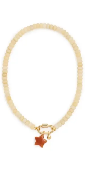 Madewell Beaded Lady Bug Carabiner Necklace - Pale Marzipan