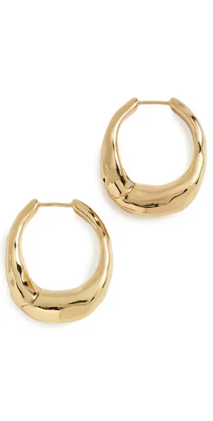 Madewell Hammered Organic Medium Hoops - Antique Gold