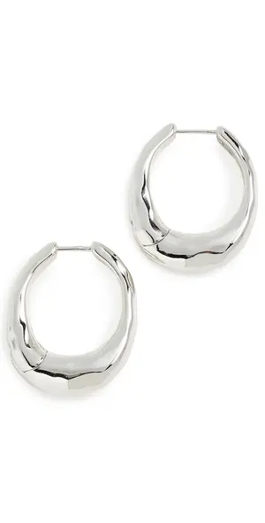 Madewell Hammered Organic Medium Hoops - Warm Silver