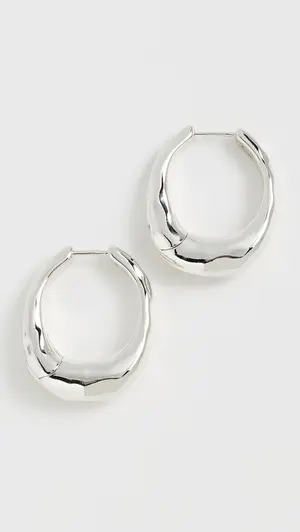 Madewell Hammered Organic Medium Hoops - Warm Silver