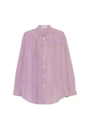 Miu Miu Striped Buttoned Shirt - Red