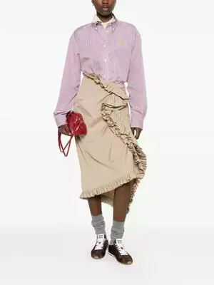 Miu Miu Striped Buttoned Shirt - Red