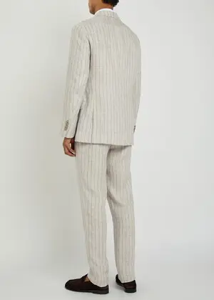 Brunello Cucinelli Pinstriped Double-breasted Linen Suit