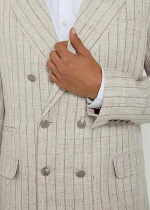 Brunello Cucinelli Pinstriped Double-breasted Linen Suit