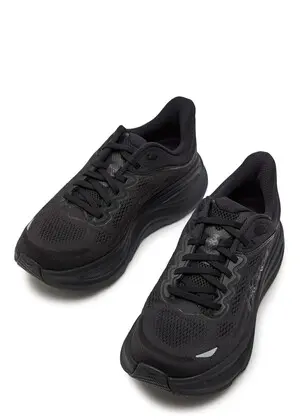 HOKA® Bondi 9 Jacquard Mesh-knit Sneakers - Black
