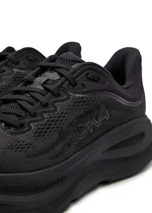 HOKA® Bondi 9 Jacquard Mesh-knit Sneakers - Black