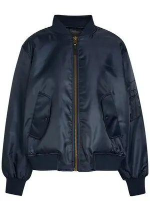 ANINE BING Leon Padded Shell Bomber Jacket - Navy