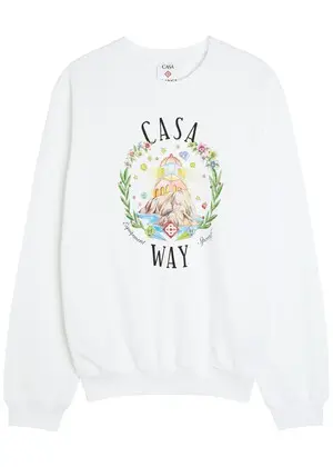 Casablanca Casa Way Printed Cotton Sweatshirt - White