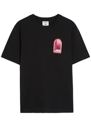 Casablanca Arches Printed Cotton T-shirt - Black