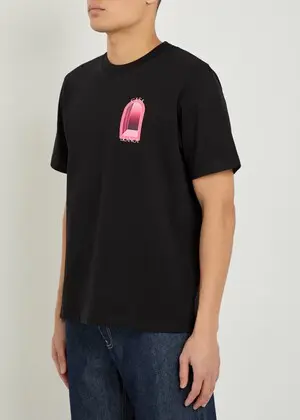 Casablanca Arches Printed Cotton T-shirt - Black
