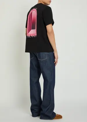 Casablanca Arches Printed Cotton T-shirt - Black