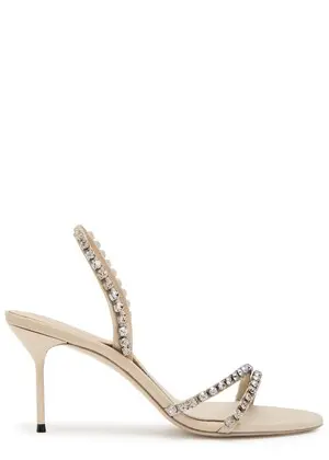 Paris Texas Lidia 70 Crystal-embellished Crepe Sandals - Ivory