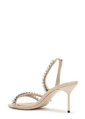 Paris Texas Lidia 70 Crystal-embellished Crepe Sandals - Ivory