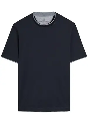 Brunello Cucinelli Cotton T-shirt - Navy