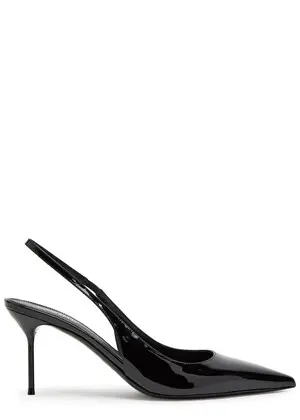 Paris Texas Lidia 70 Patent Leather Slingback Pumps - Black