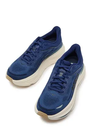 HOKA® Bondi 9 Jacquard Mesh-knit Sneakers - Navy
